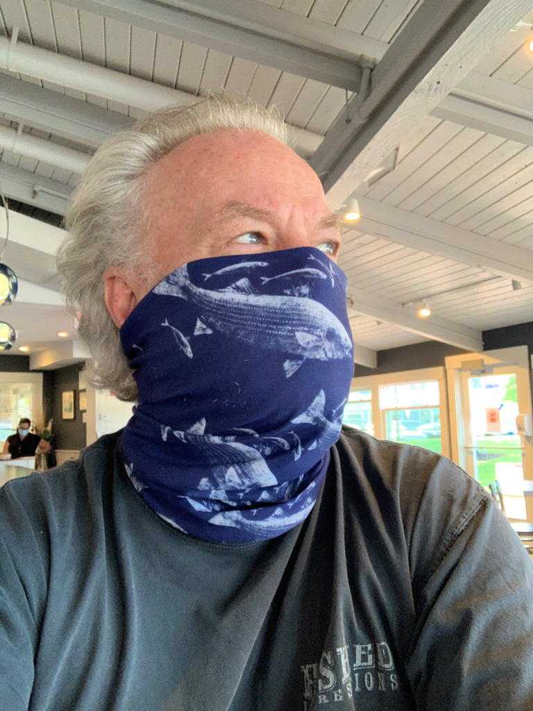 Striped bass face shield/ neck gaitor – fishedimpressions